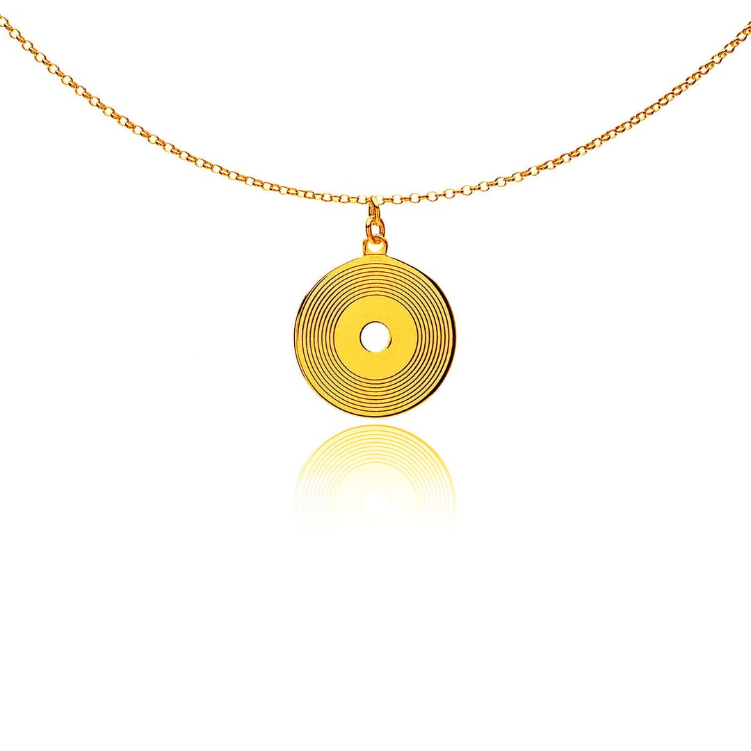 Sterling Silver Vinyl Record Pendant Necklace, Music Lover Gift - Etsy
