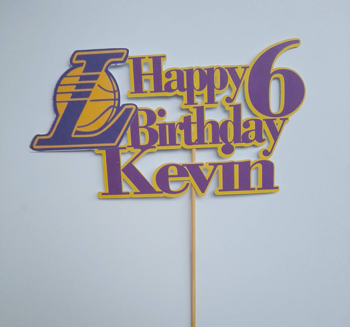 Lakers Personalised Birthday Cake Topper - Etsy