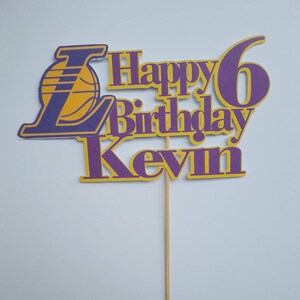 Lakers Personalised Birthday Cake Topper - Etsy