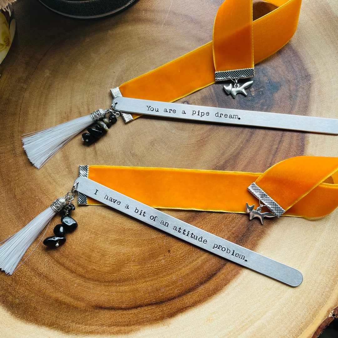 AFTG Metal Stamped Bookmark With Ribbon and Charms - Etsy