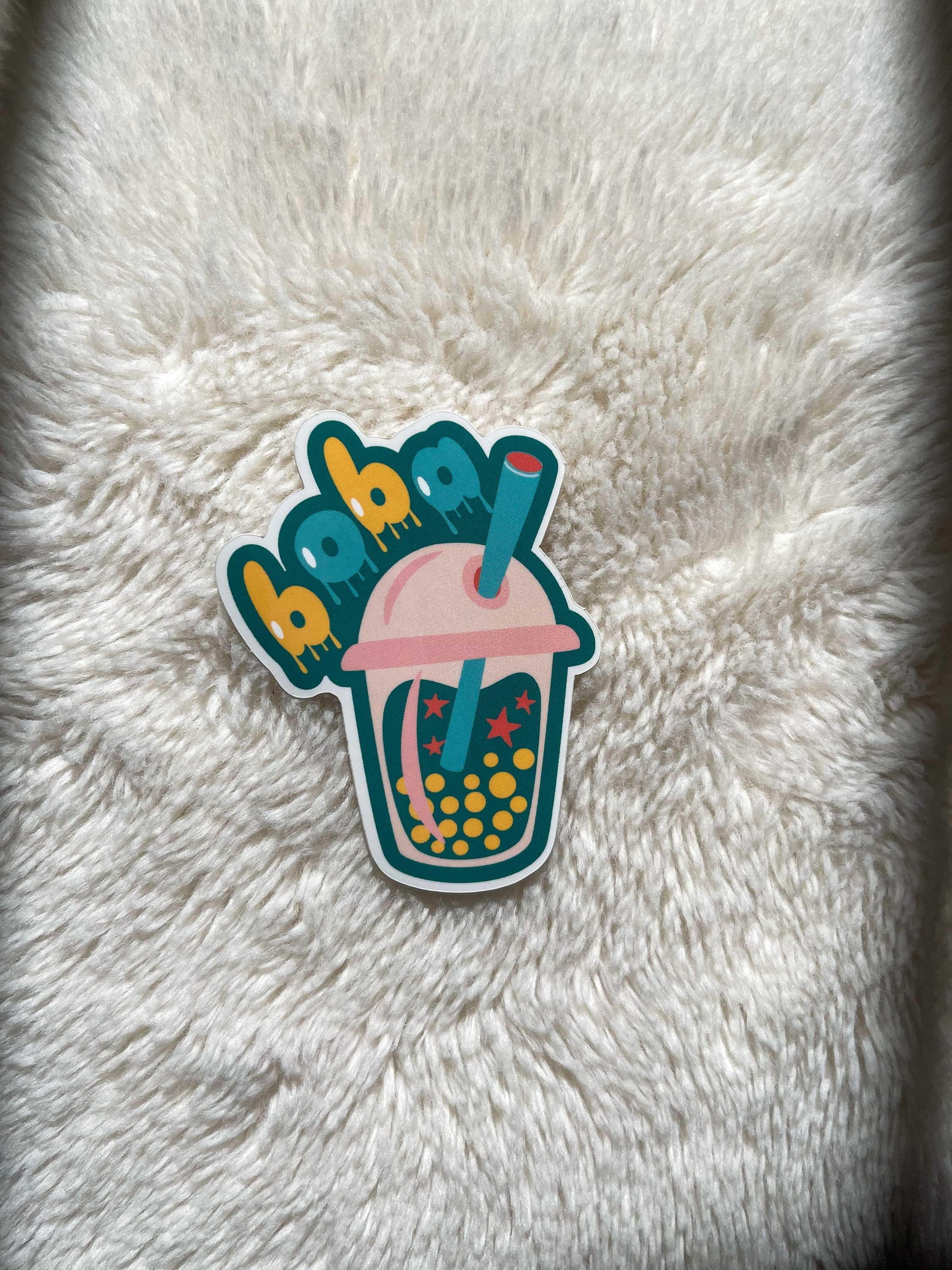 Boba Bubble Tea Sticker, Kawaii Sticker, Cute Food Sticker, Taiwanese ...