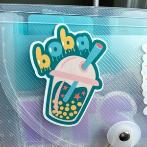 Boba Bubble Tea Sticker, Kawaii Sticker, Cute Food Sticker, Taiwanese ...