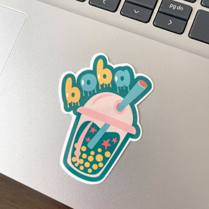 Boba Bubble Tea Sticker, Kawaii Sticker, Cute Food Sticker, Taiwanese ...