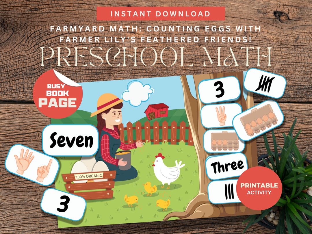 Counting Preschool Worksheets, Kindergarten Math Worksheets, Busy Book ...
