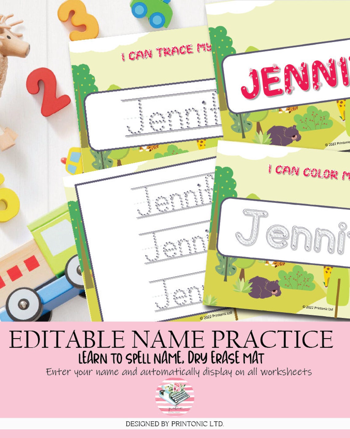 Custom Name Tracing Preschool Worksheets Write Your Name - Etsy