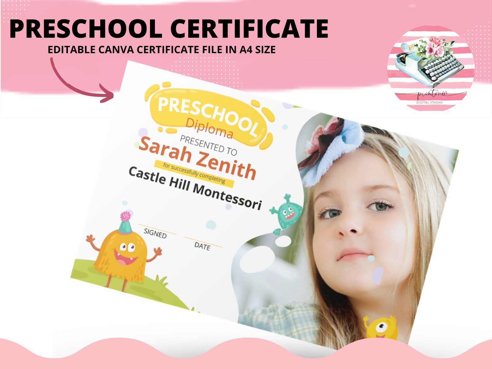 Editable Preschool Graduation Certificate Graduation Gift - Etsy