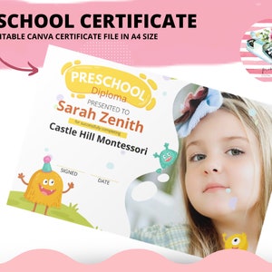 Editable Preschool Graduation Certificate Graduation Gift - Etsy