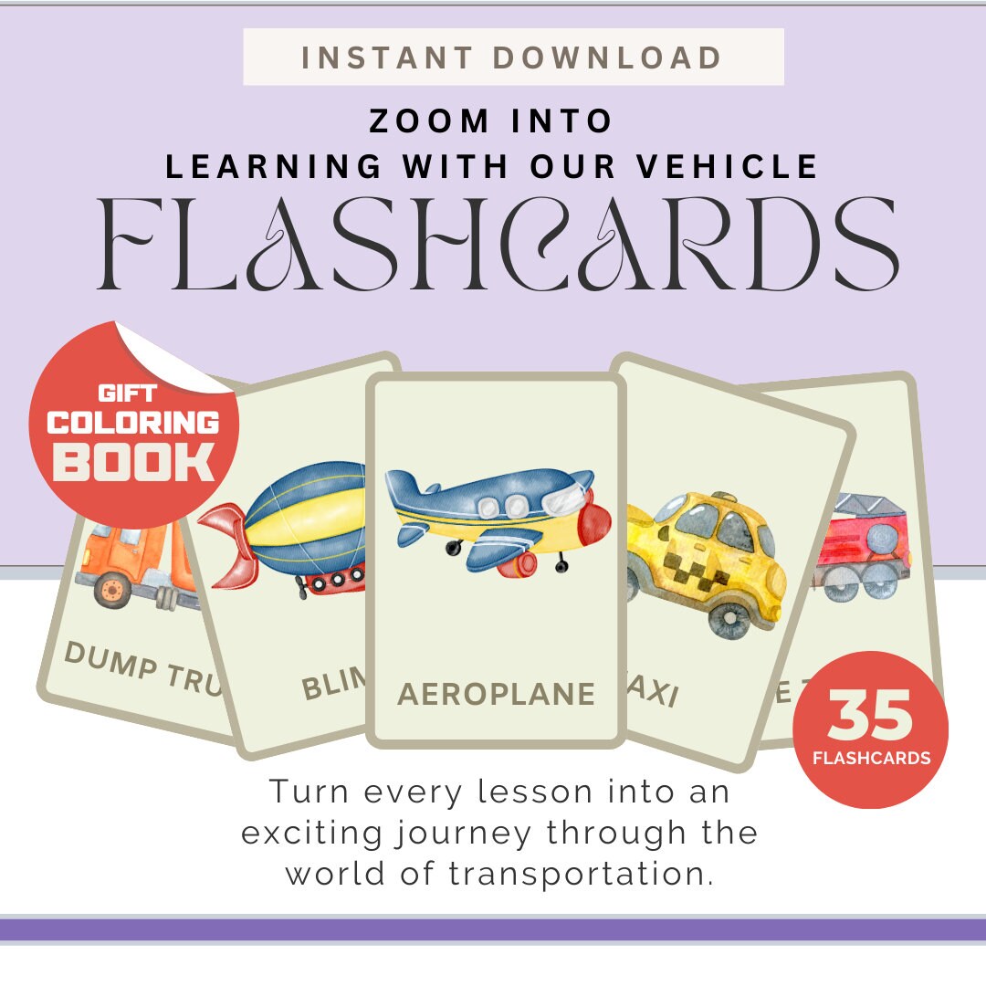 Vehicle Flash Cards, Toddler Busy Book, Preschool Worksheets, Transport ...