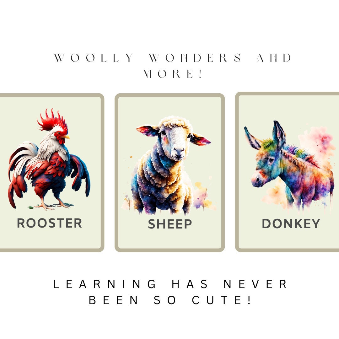 Farm Animal Flashcards for Kids Preschool Worksheets Preschool ...