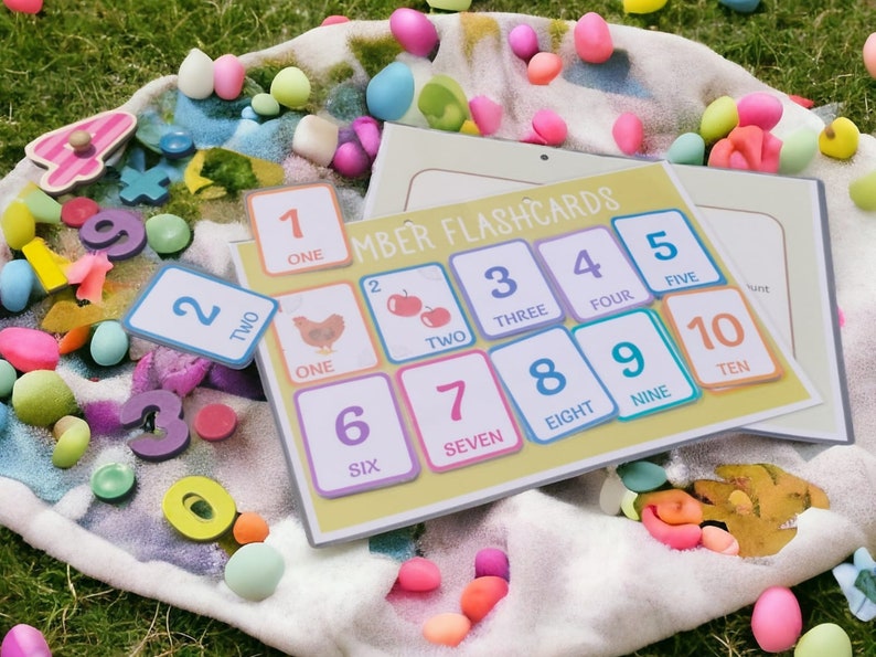 Numbers Flashcards for Preschool Worksheets, Toddler Busy Book & Pre-k ...