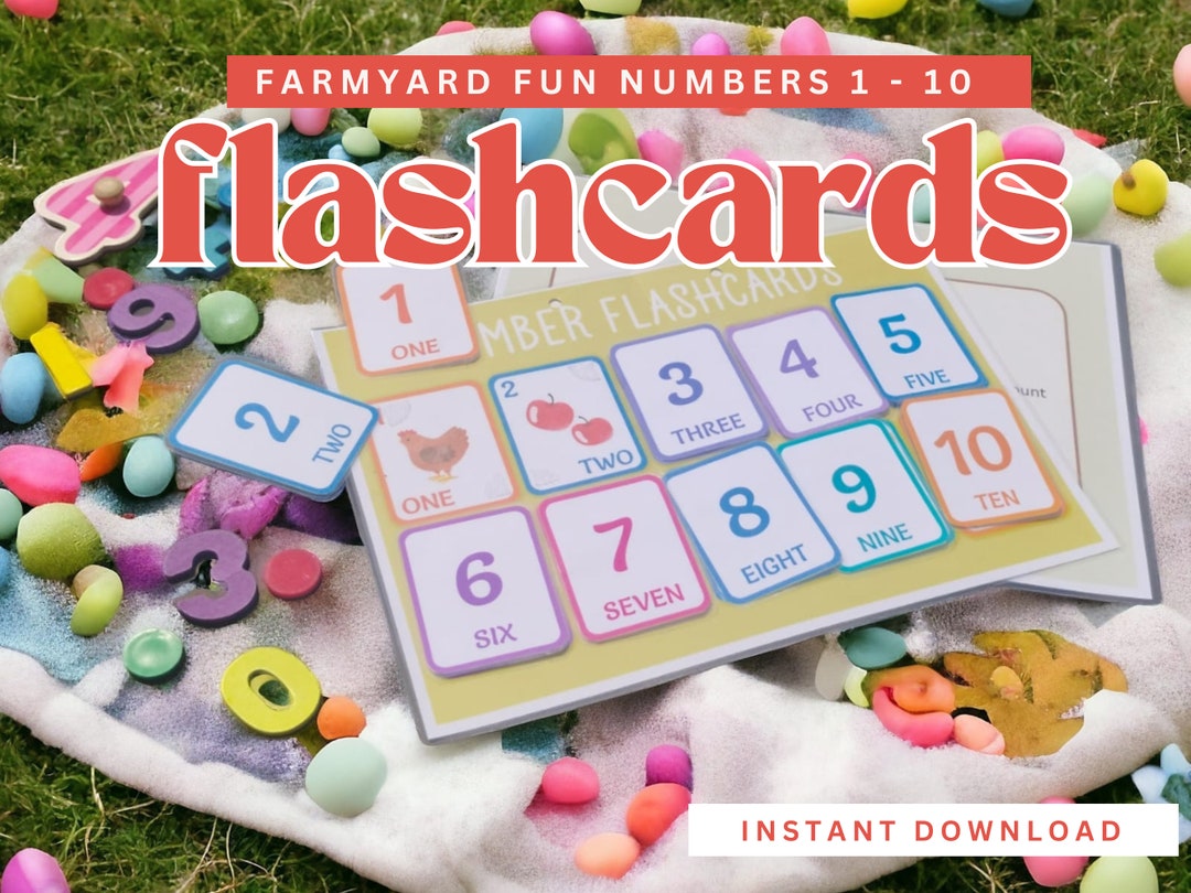 Numbers Flashcards for Preschool Worksheets, Toddler Busy Book & Pre-k ...