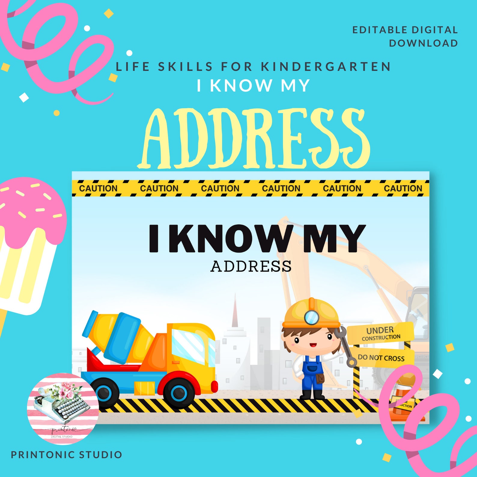 Life Skills for Kids Printable , Learn to Tell Address, Address ...