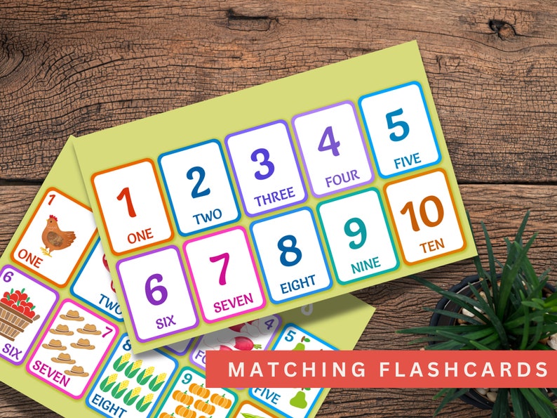 Numbers Flashcards for Preschool Worksheets, Toddler Busy Book & Pre-k ...