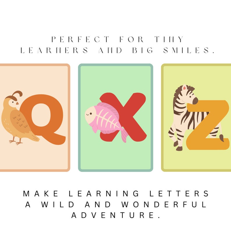 Animal Alphabet Flashcards for Kids Printable ABC Learning Cards ...