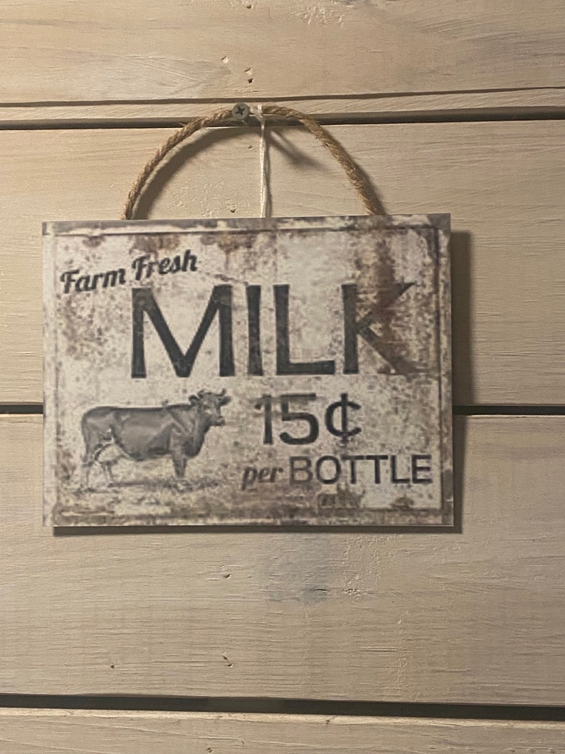 Vintage Looking Farmhouse Metal Sign— Milk - Etsy