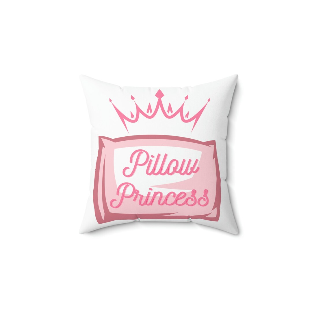 Pillow Princess - Pink Crown & Pink Pillow - Spun Polyester Square ...