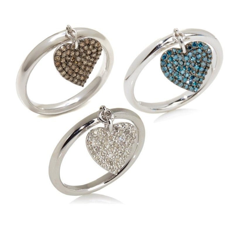 Heart Charm Ring - Etsy