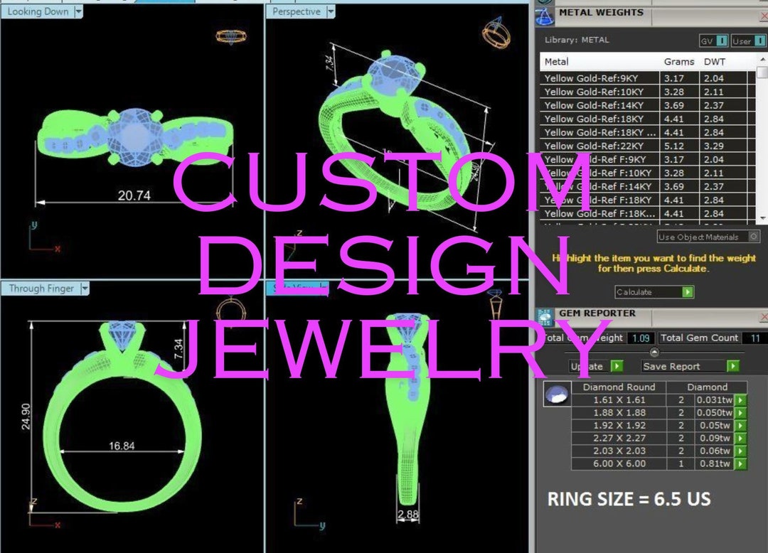 Complex Custom Jewelry, Custom Engagement Ring Design, 3D CAD Design ...