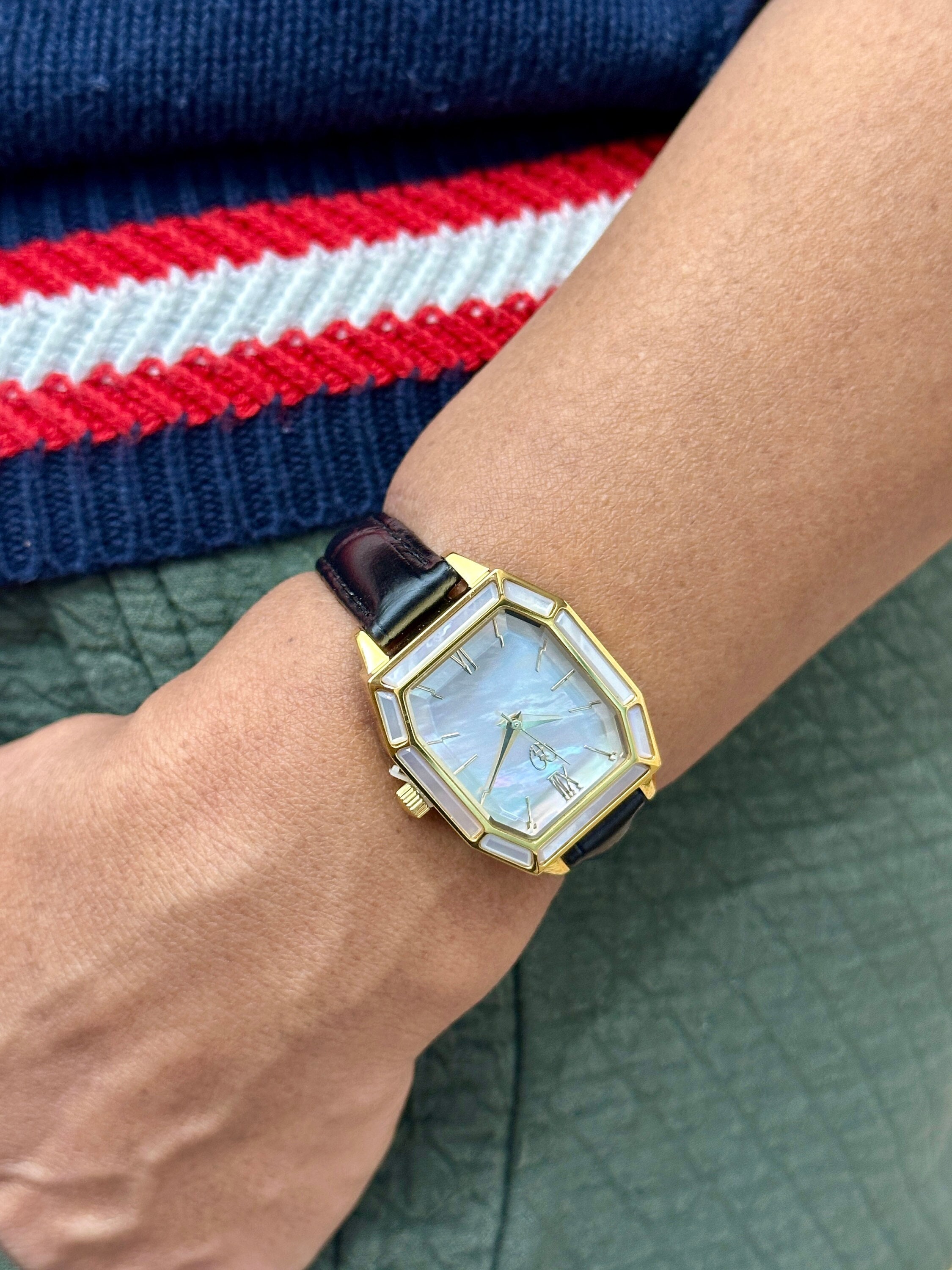 Mother of Pearl Watch Natural Stone Watch White Gemstone Dial Quartz ...