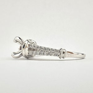 Gorgeous Diamond Accent Ring Semi Mount W/ Round Center Setting in 14k ...