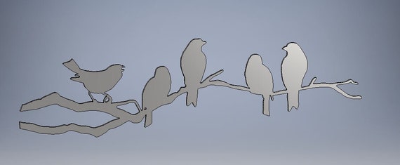 Blueprints & Patterns Birds on a limb DXF file Woodworking & Carpentry ...