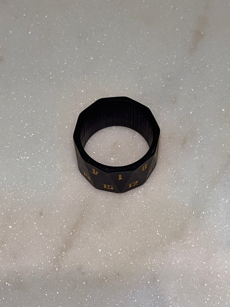 Gold Numbers Rollable D20 Twenty Sided Dice Ring - Etsy