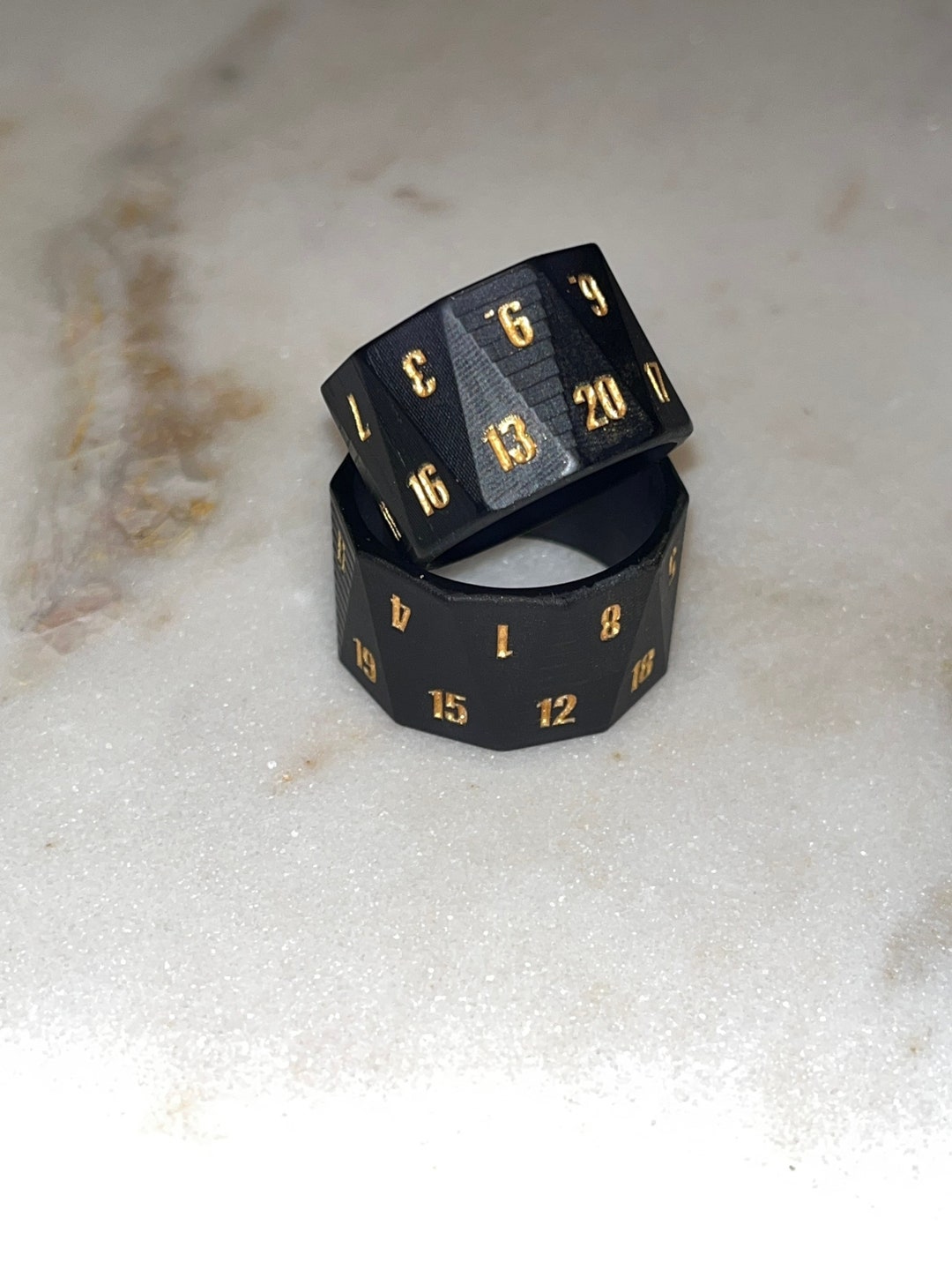Gold Numbers Rollable D20 Twenty Sided Dice Ring - Etsy