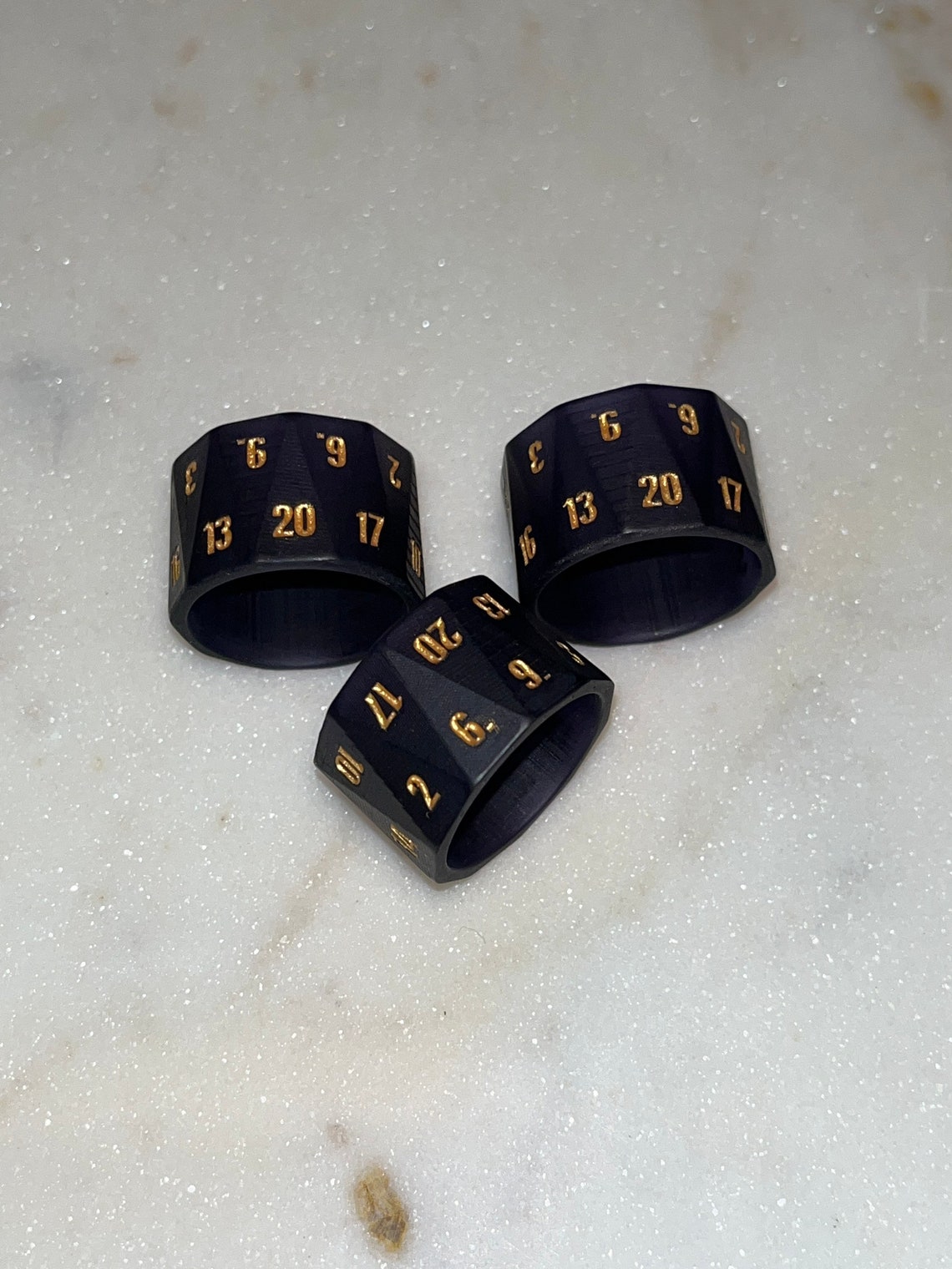 Gold Numbers Rollable D20 Twenty Sided Dice Ring - Etsy