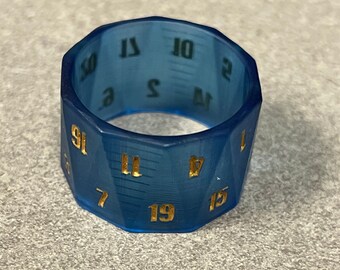 Gold Numbers Rollable D20 Twenty Sided Dice Ring - Etsy