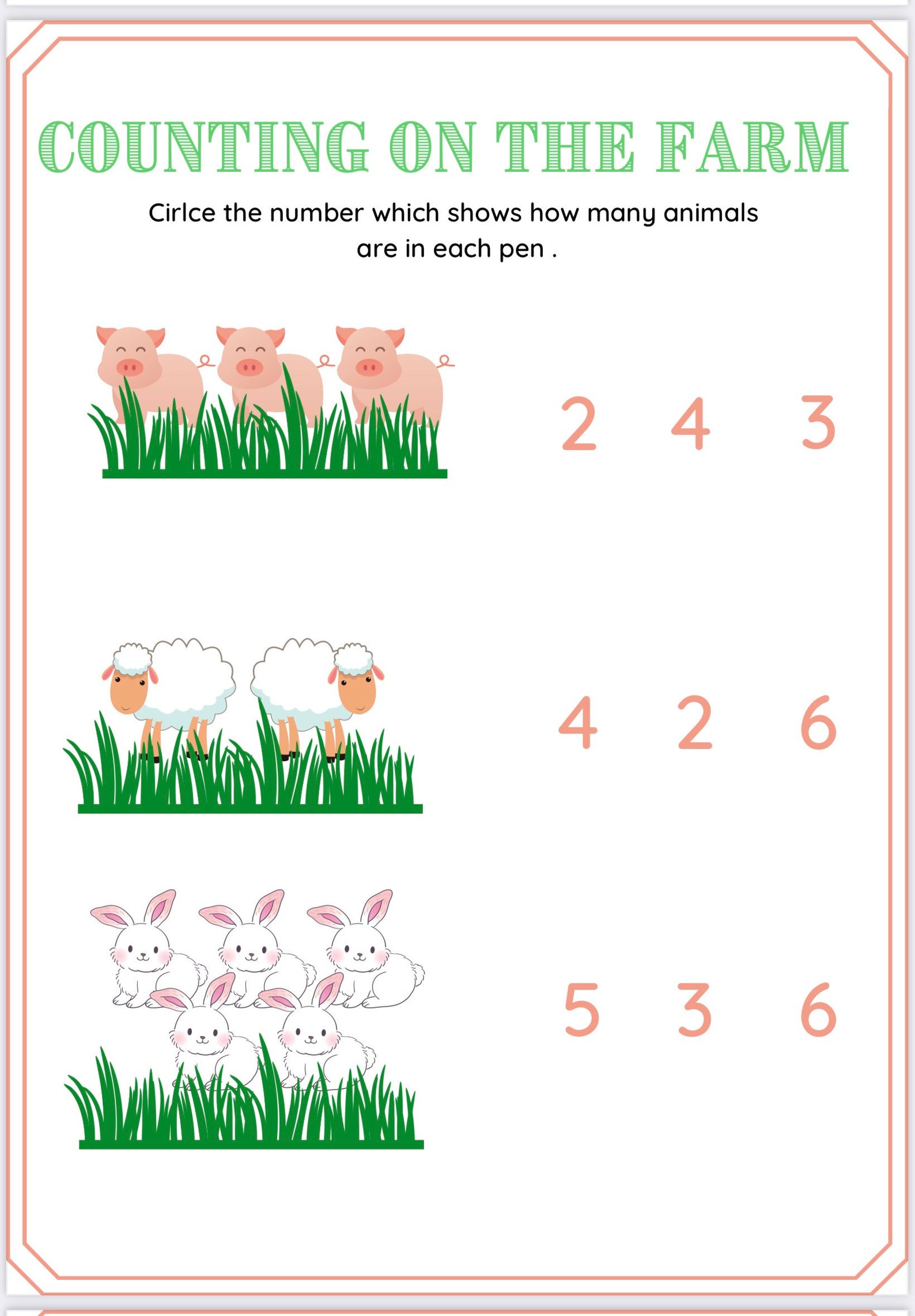 Counting on the Farm - Etsy