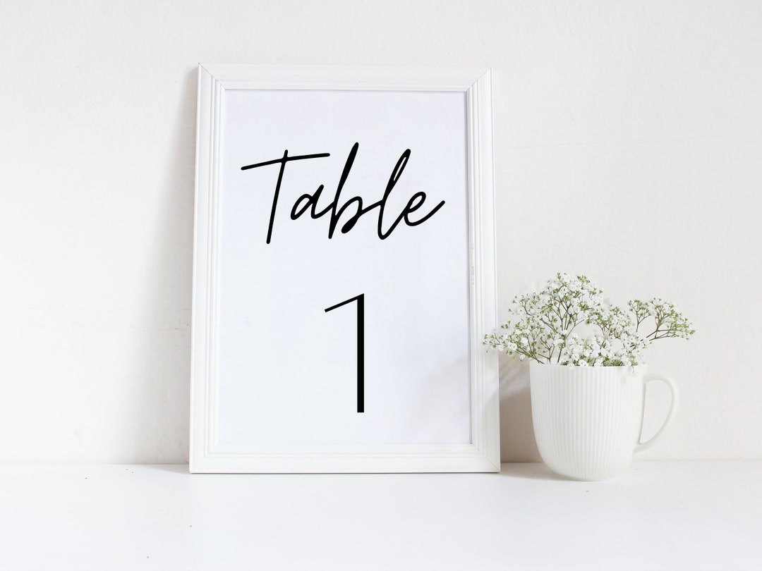 Table Numbers Printable, Minimalist Wedding, Wedding Table Numbers ...