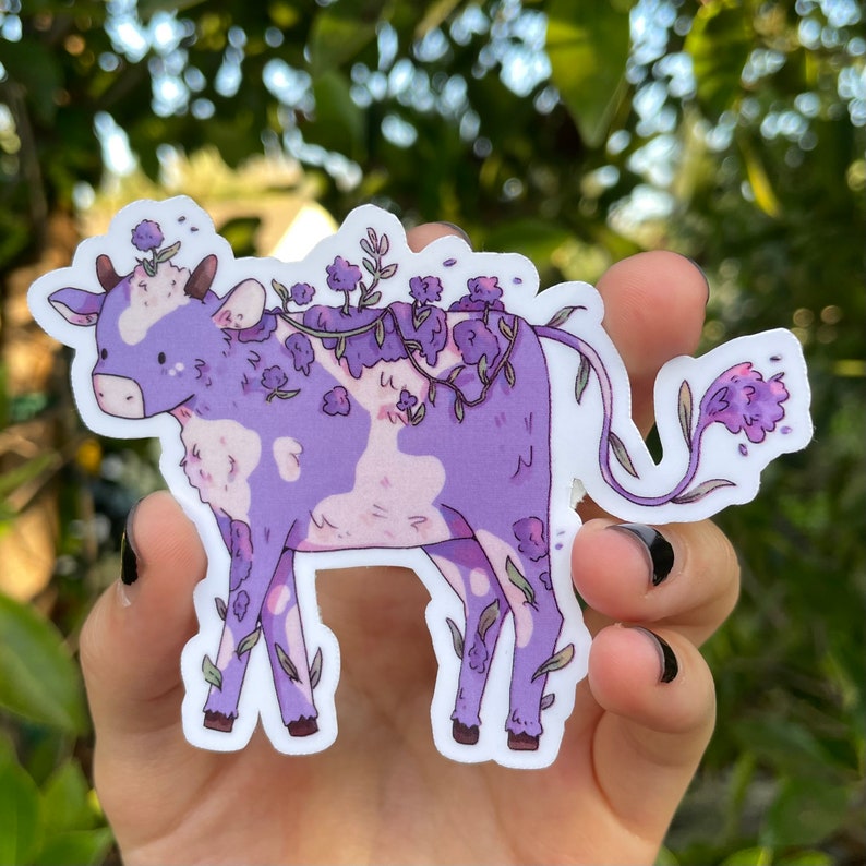 Flower Cow Sticker Set Cute Cow Stickers Cute Animal - Etsy