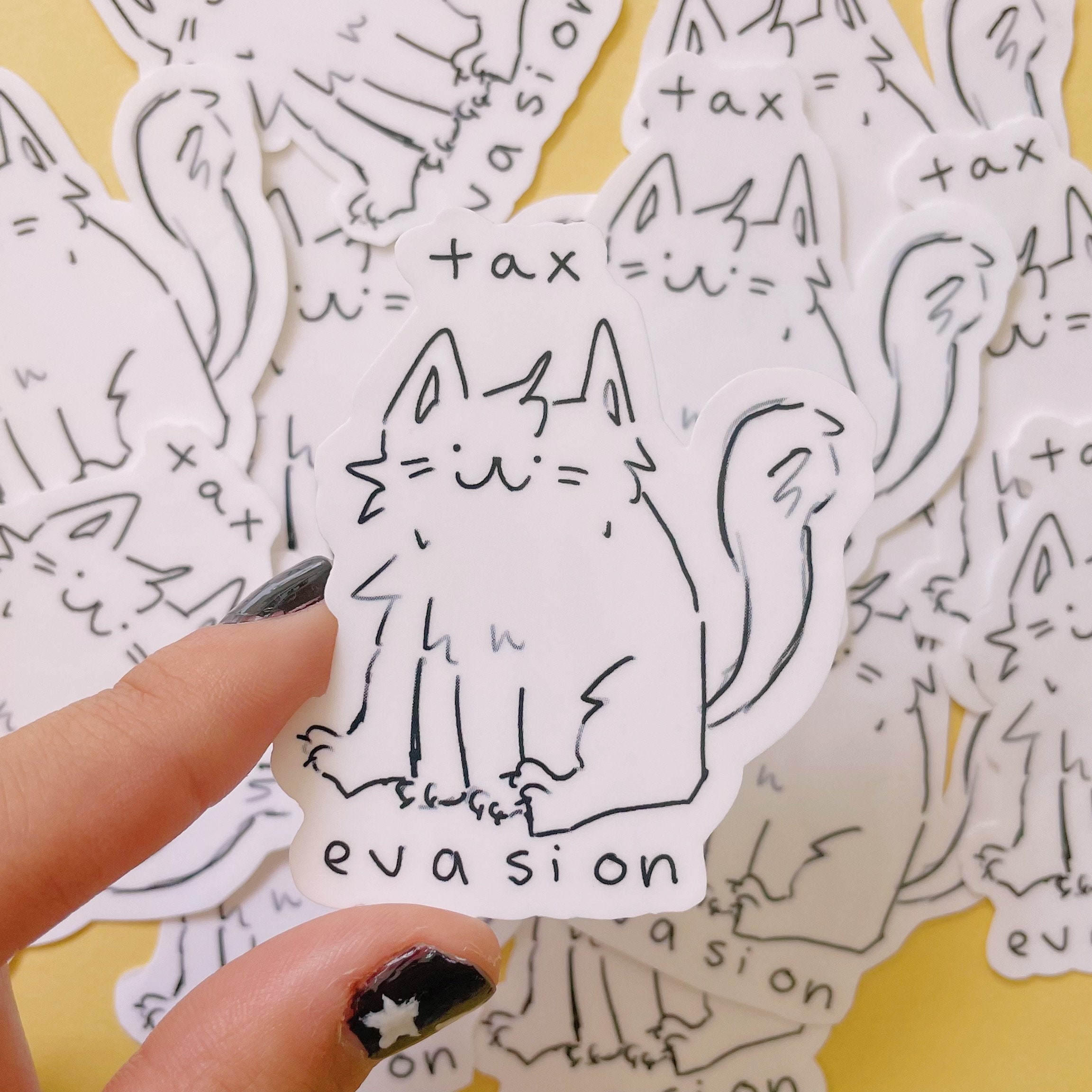 Tax Evasion Cat Sticker | Funny Cat Sticker sold by Brian Hoffman | SKU ...