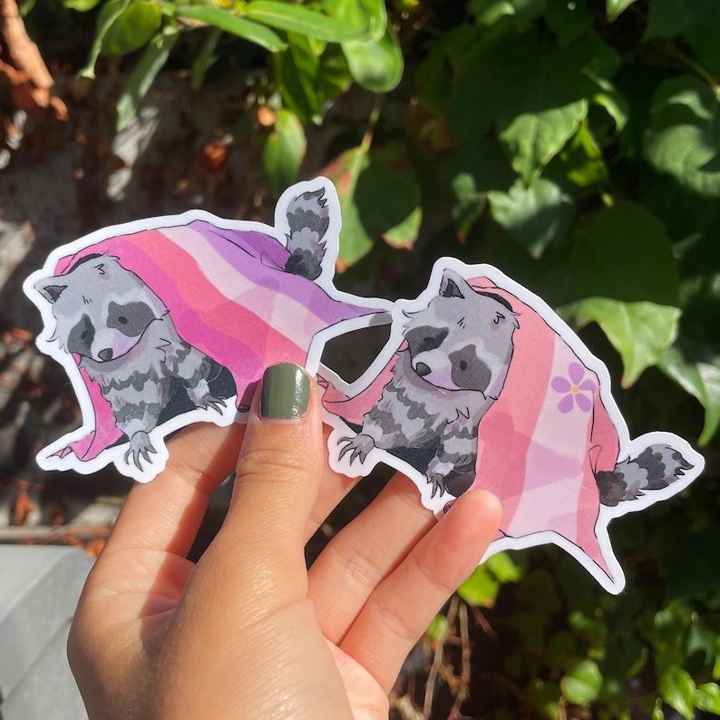 Pride Raccoon Stickers Cute Animal Stickers Water - Etsy