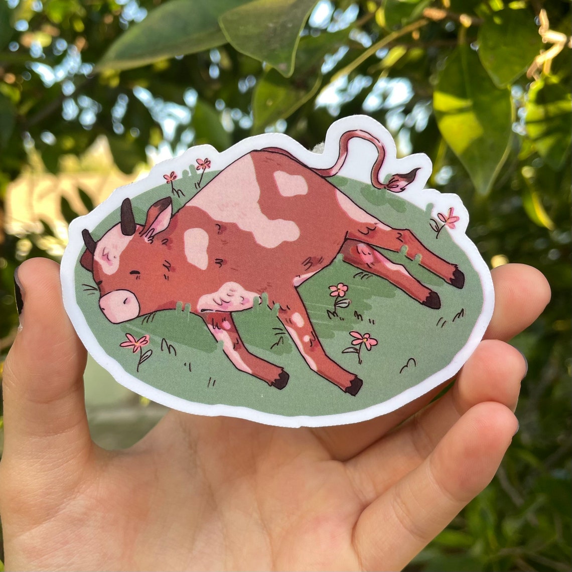 Flower Cow Sticker Set Cute Cow Stickers Cute Animal - Etsy