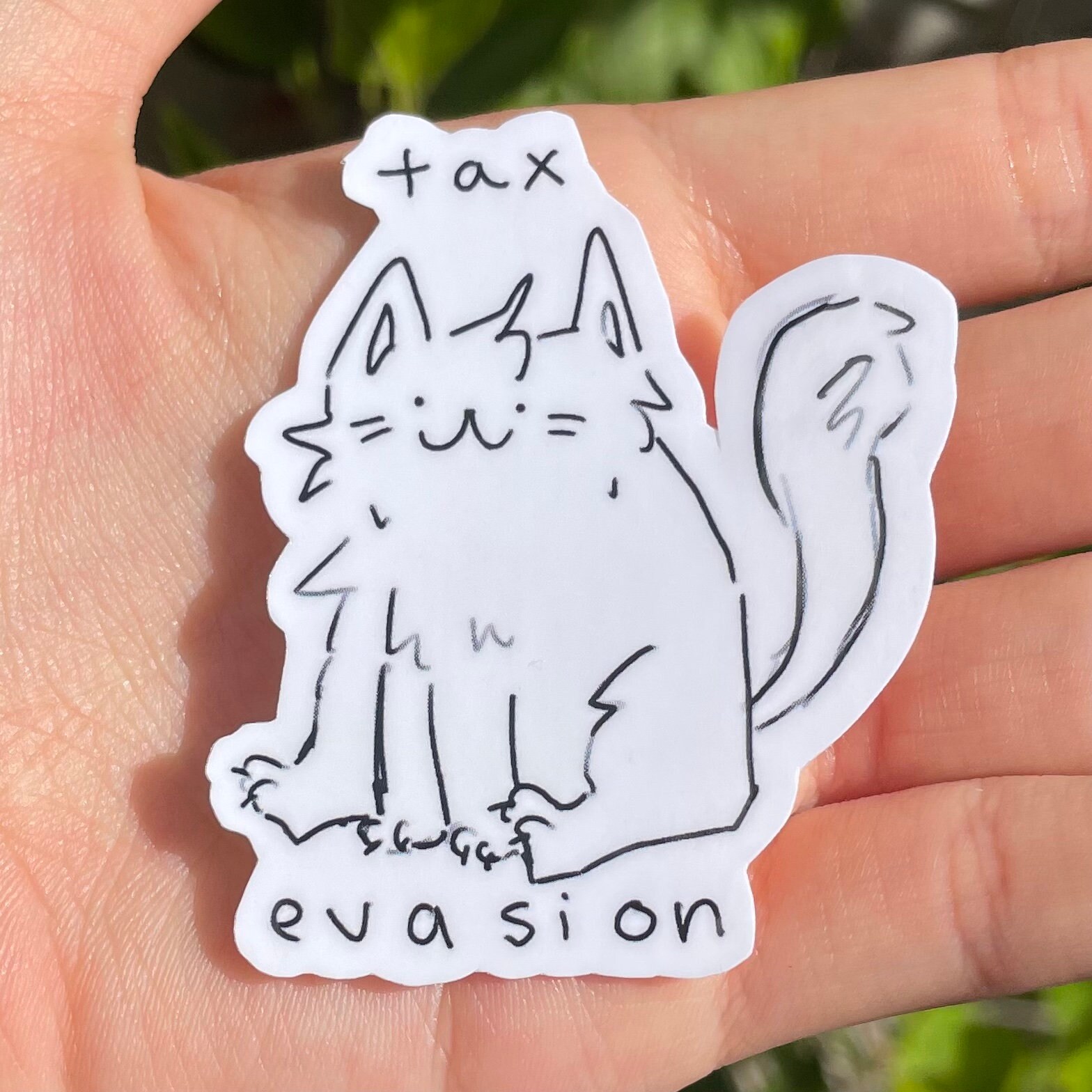 Tax Evasion Cat Sticker | Funny Cat Sticker sold by Brian Hoffman | SKU ...