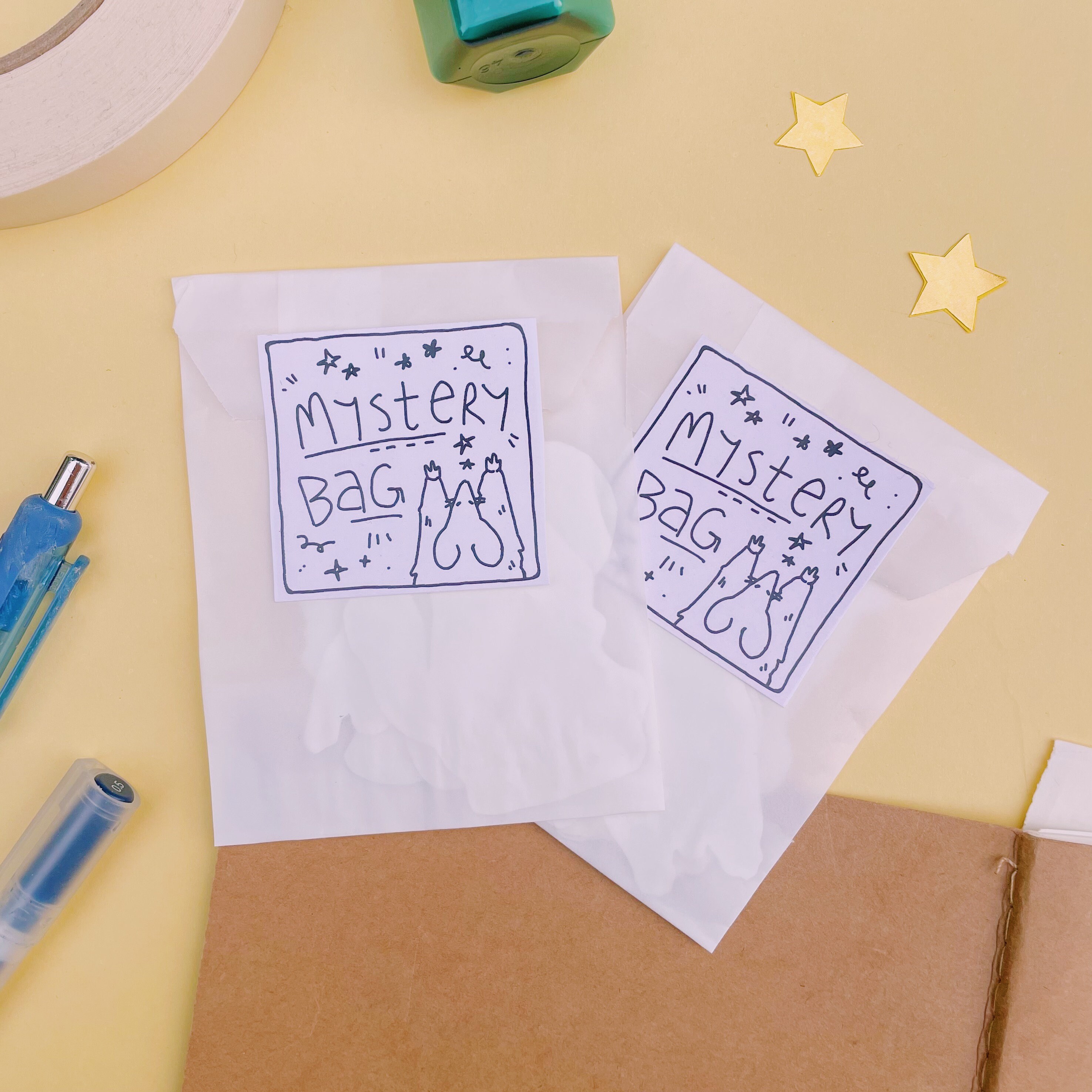 Mystery Sticker Bag Pack of 3 or 5 Water Resistant Glossy - Etsy