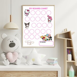 Printable Kawaii Cute Kitty Chart for Behavior Chart, Homework Chart ...