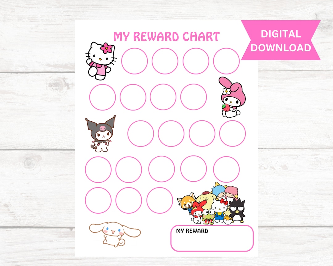 Printable Kawaii Cute Kitty Chart for Behavior Chart, Homework Chart ...