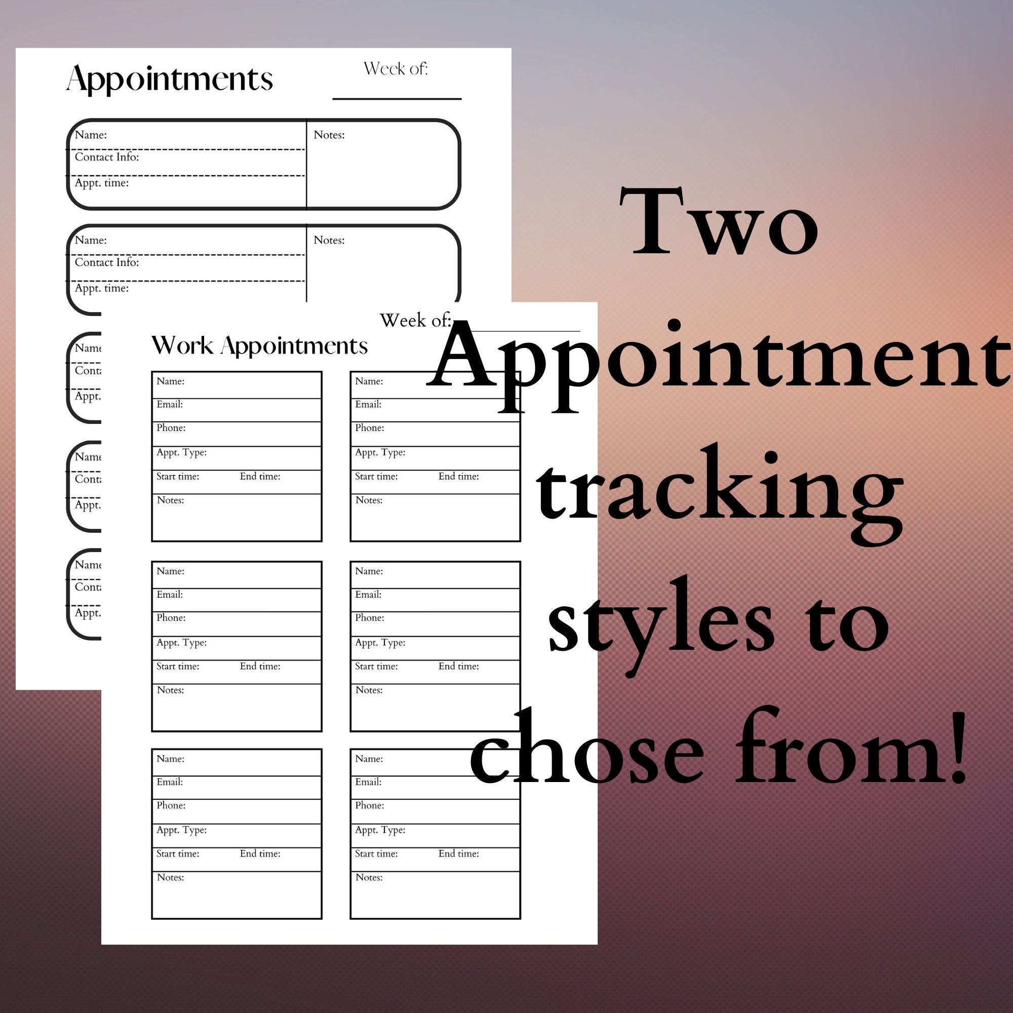 Appointment Tracker Printable - Etsy