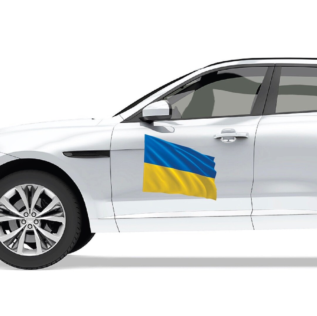 Ukrainian Flag Decal — REMOVABLE/REUSABLE Fabric Car Decal/wall Decal ...