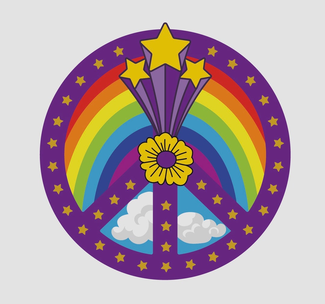 Purple Shooting Star Peace Sign - Etsy