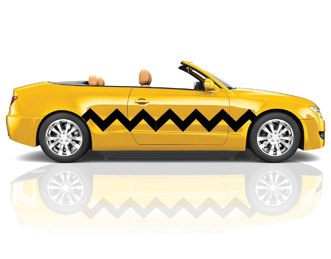 Black Zig Zag Charlie Brown Stripe Decal Etsy