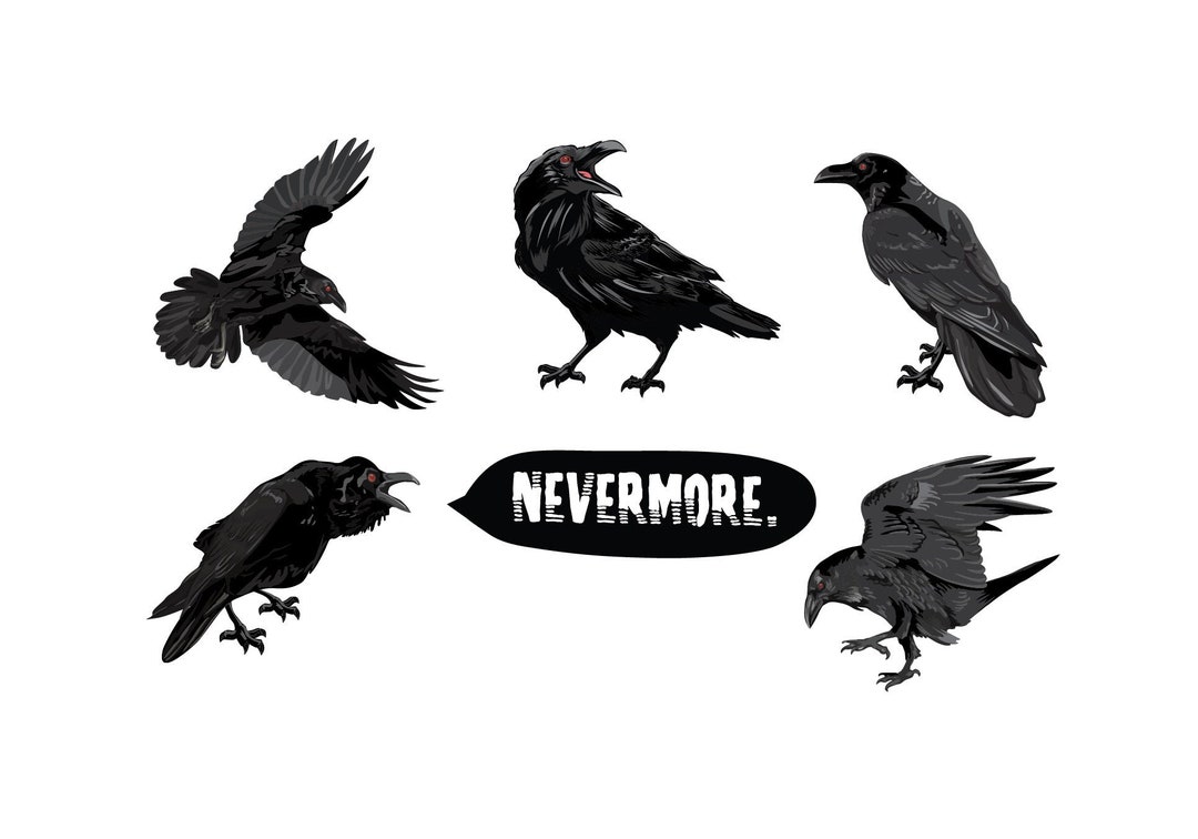 Red-eyed Ravens — Premium Fabric Art Car Decal, Peel & Stick Wall Mural ...