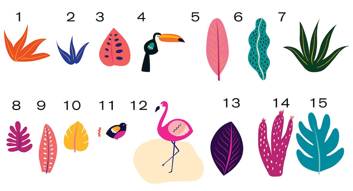 Rio Collection Tropical Car Decals Reusable Stickers Set of Simple ...
