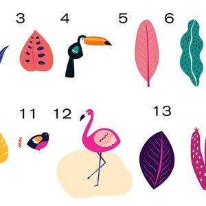 Rio Collection Tropical Car Decals Reusable Stickers Set of Simple ...