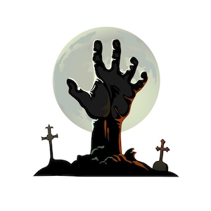Zombie Hand Decal — Premium Fabric Art Car Decal, Peel & Stick Wall ...