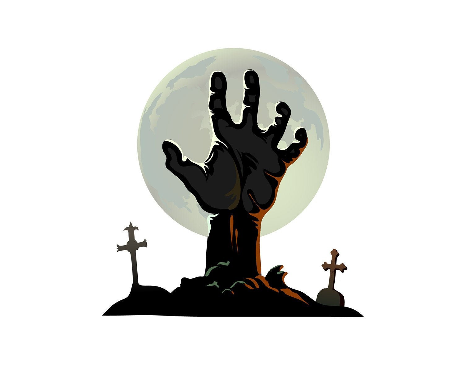 Zombie Hand Decal Premium Fabric Art Car Decal, Peel & Stick Wall Mural ...