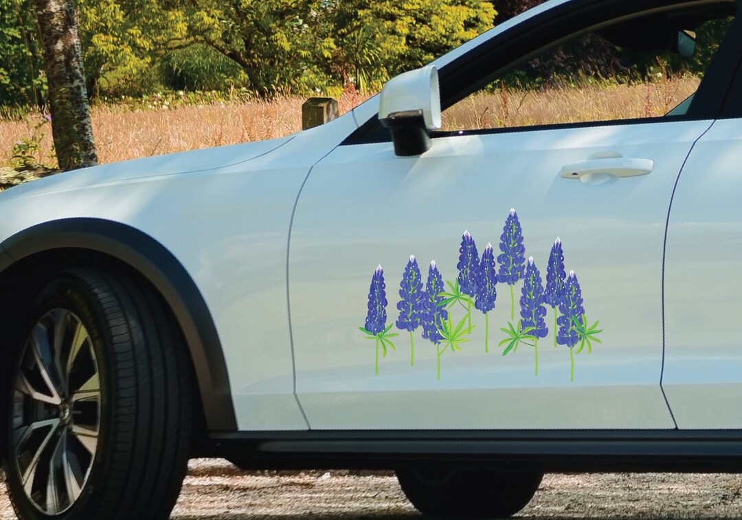 Texas Bluebonnets — Premium Fabric Art Car Decal, Peel & Stick Wall ...