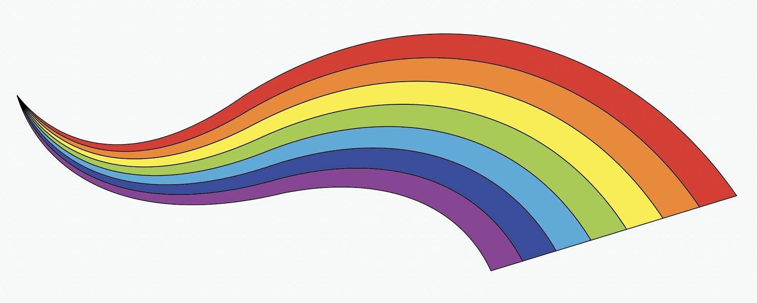 Rainbow Curve Decal Premium Fabric Art Car Decal Peel & - Etsy